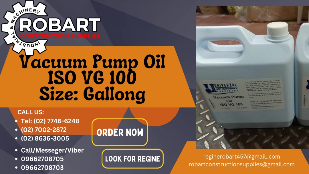 Vacuum Pump Oil ISO VG 100 Size: Gallong, Commercial & Industrial, Construction Tools ...
