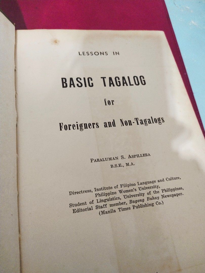 vintage "Basic Tagalog"/For foreigners & non-tagalogs/Paraluman S ...