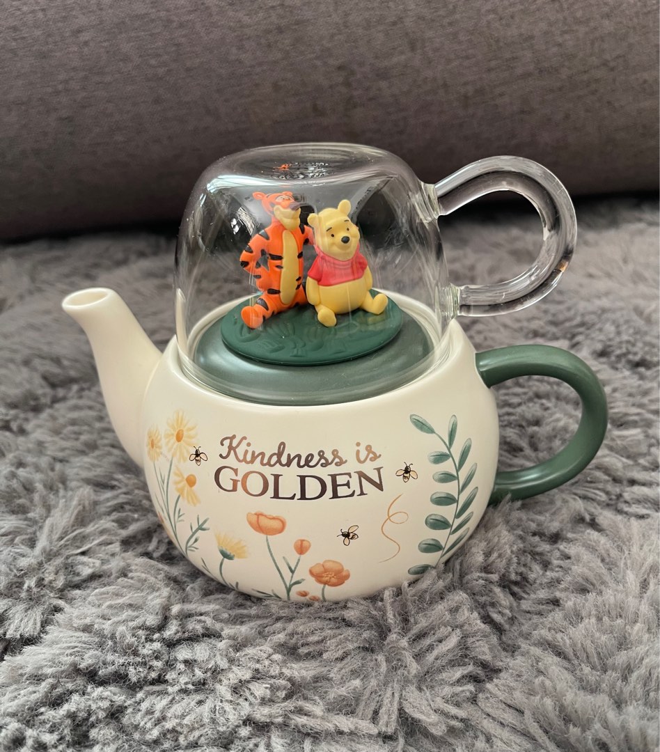 Winnie the Pooh Tea Pot with Glass Cup Set, Furniture & Home Living ...