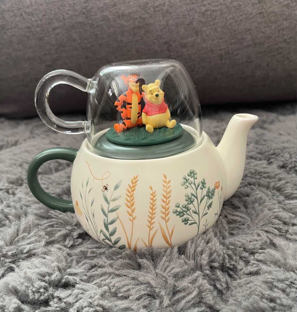 Winnie the Pooh Tea Pot with Glass Cup Set, Furniture & Home Living ...