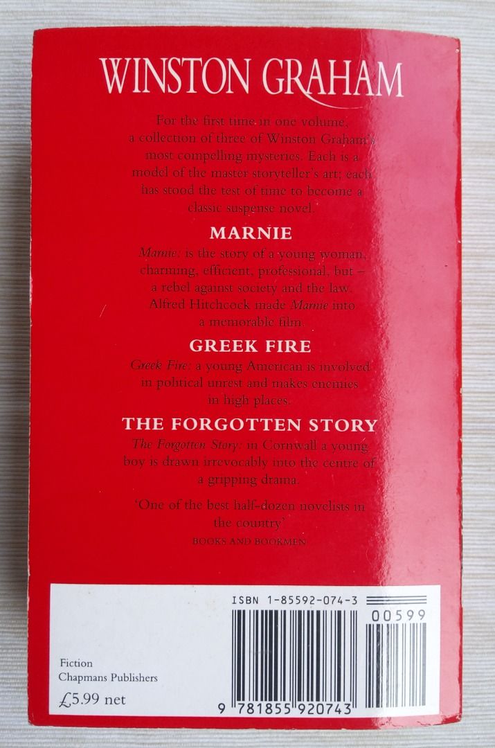 Winston Graham Omnibus - Marnie/Greek Fire/The Forgotten Story, 1992 ...