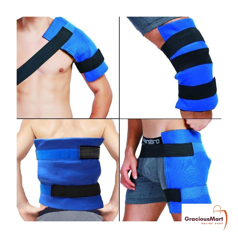 WORLD-BIO Large Gel Ice Pack & Wrap For Injuries, Hot & Cold Therapy ...
