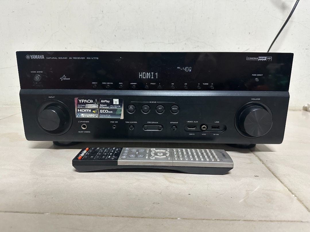 YAMAHA RX V773 收音劇院 7.2 環繞擴大機 4K 藍光 /HDMI WI-FI 有原廠遙控器, 耳機及錄音音訊設備, 音樂播放裝置 MP3及CD 播放器在旋轉拍賣