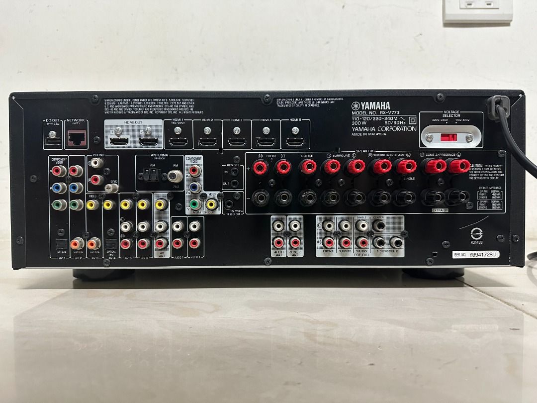 YAMAHA RX V773 收音劇院 7.2 環繞擴大機 4K 藍光 /HDMI WI-FI 有原廠遙控器, 耳機及錄音音訊設備, 音樂播放裝置 MP3及CD 播放器在旋轉拍賣