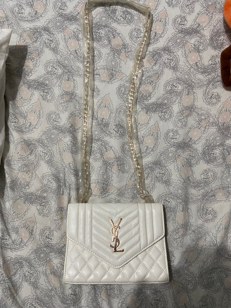 YSL inspired chain white handbag, Women's Fashion, Bags & Wallets ...
