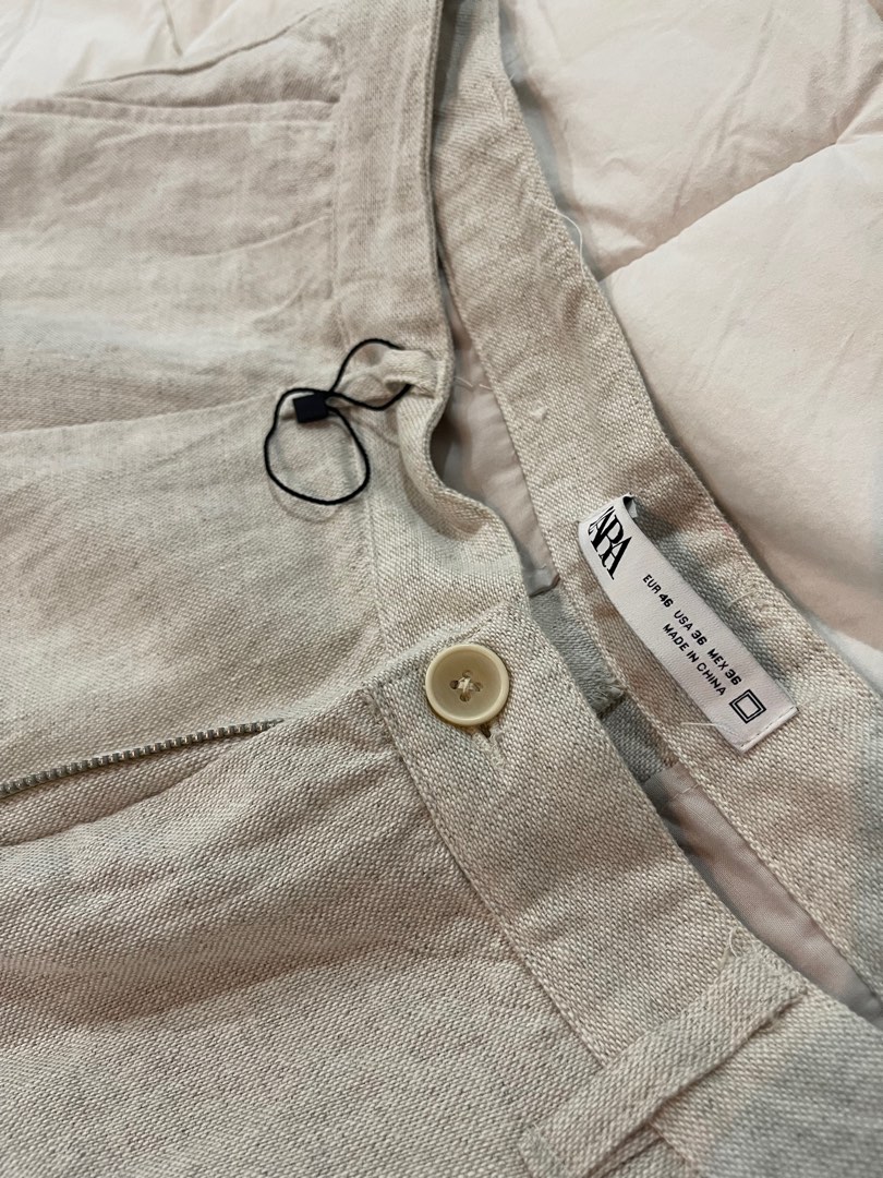 ZARA Man linen suit trousers, Men's Fashion, Bottoms, Trousers on Carousell