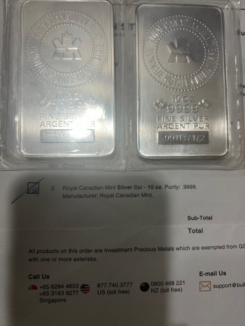 10 onz royal Canadian mint sliver bar, Hobbies & Toys, Memorabilia ...