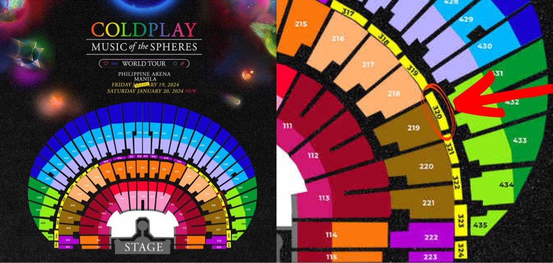 (2) COLDPLAY IN MANILA DAY 1 TICKETS, Tickets & Vouchers, Event Tickets ...