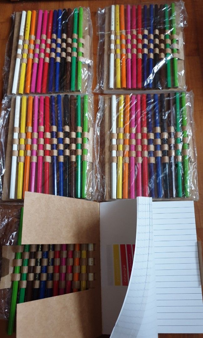 2 in 1. ( 12 color pencils attached to A5 Thick Note Book) ( 1@$5 min 5 ...