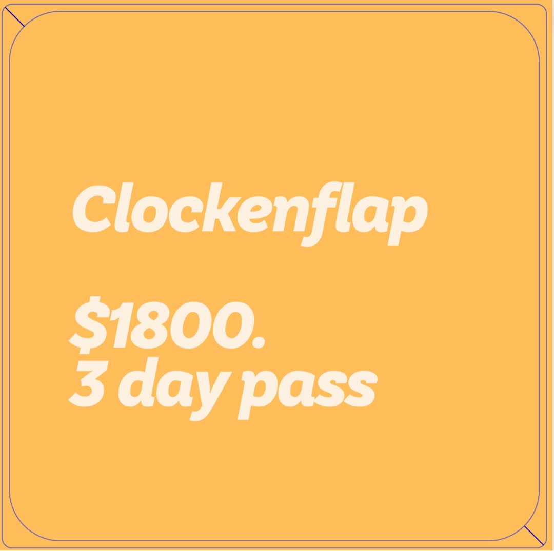 3 day pass clockenflap, 門票＆禮券, 活動門票 - Carousell