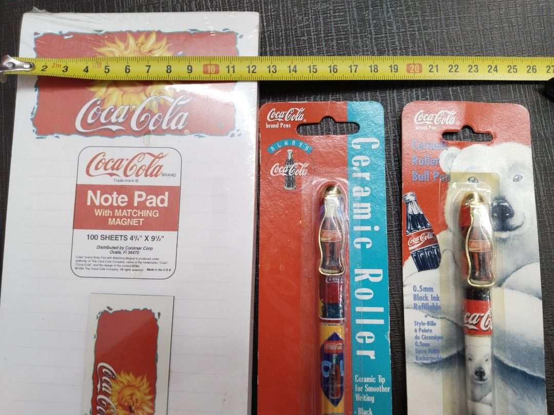(3 in 1) Coca Cola Note Pad + Pens, Hobbies & Toys, Collectibles ...