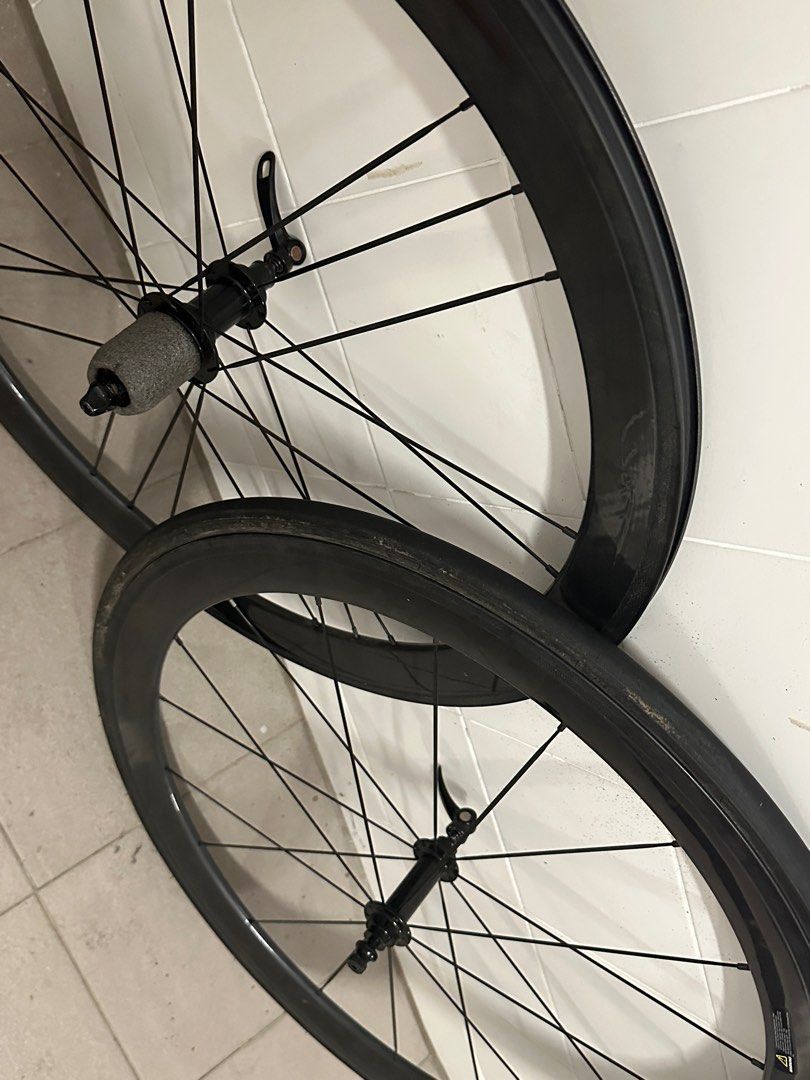 50mm Carbon Wheels Powerway R13 Hubs, Sports Equipment, Bicycles ...