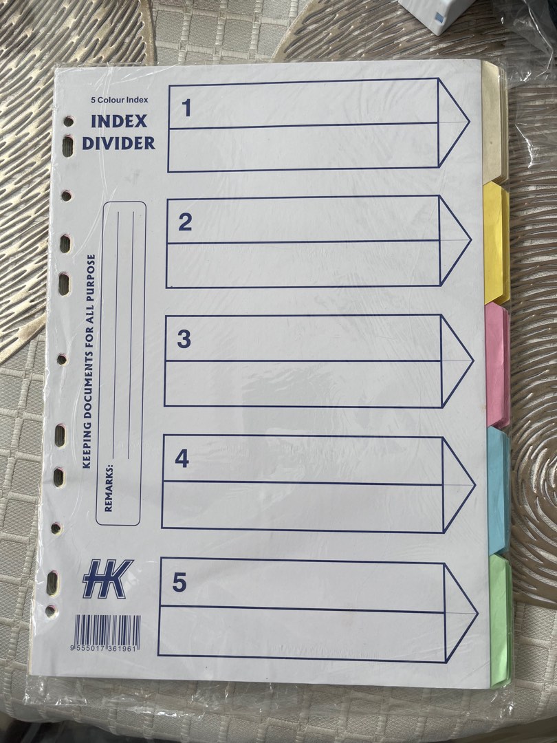 5 and 12 color index divider, Hobbies & Toys, Stationery & Craft ...