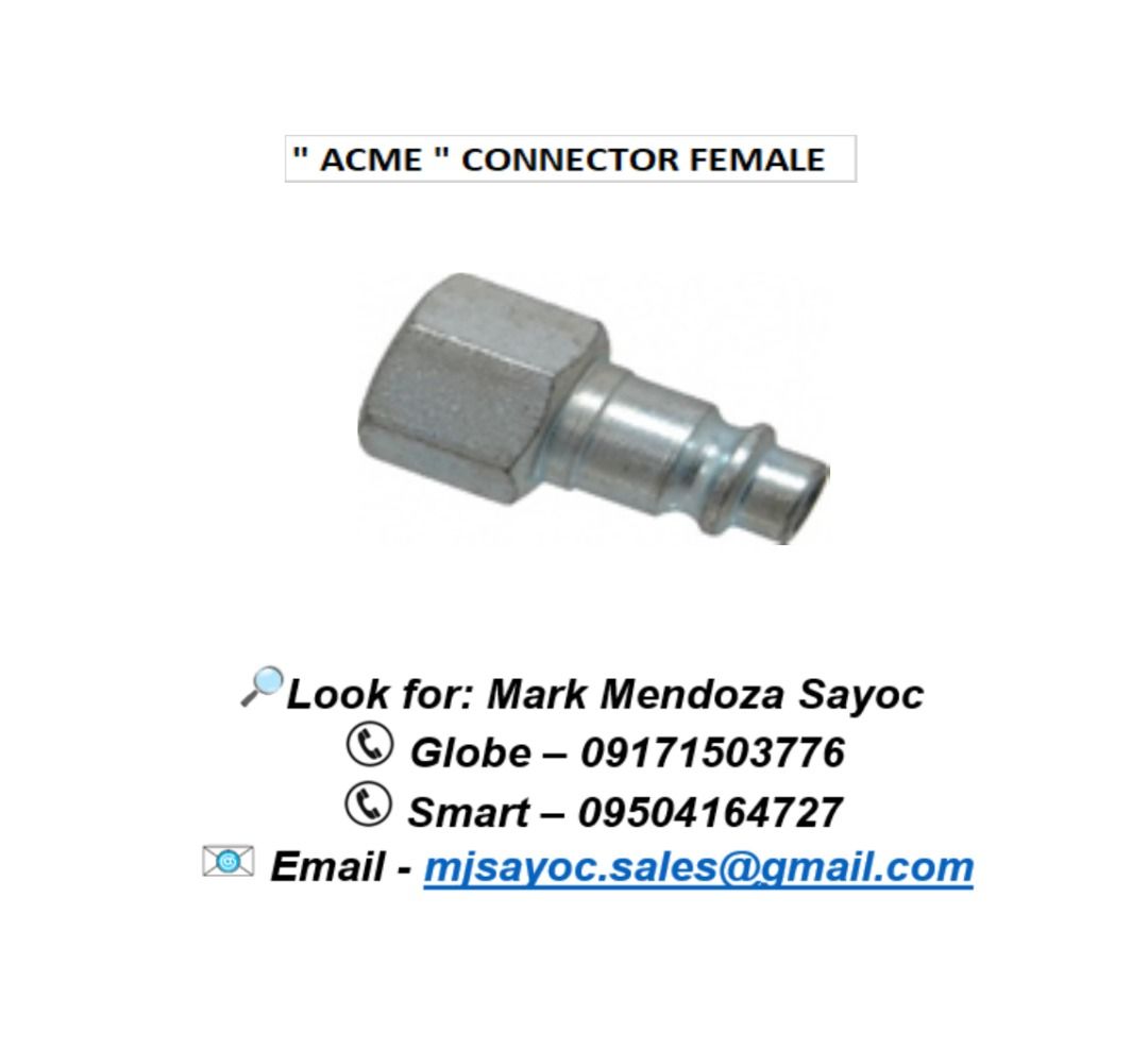 " ACME " CONNECTOR FEMALE, Commercial & Industrial, Construction Tools ...