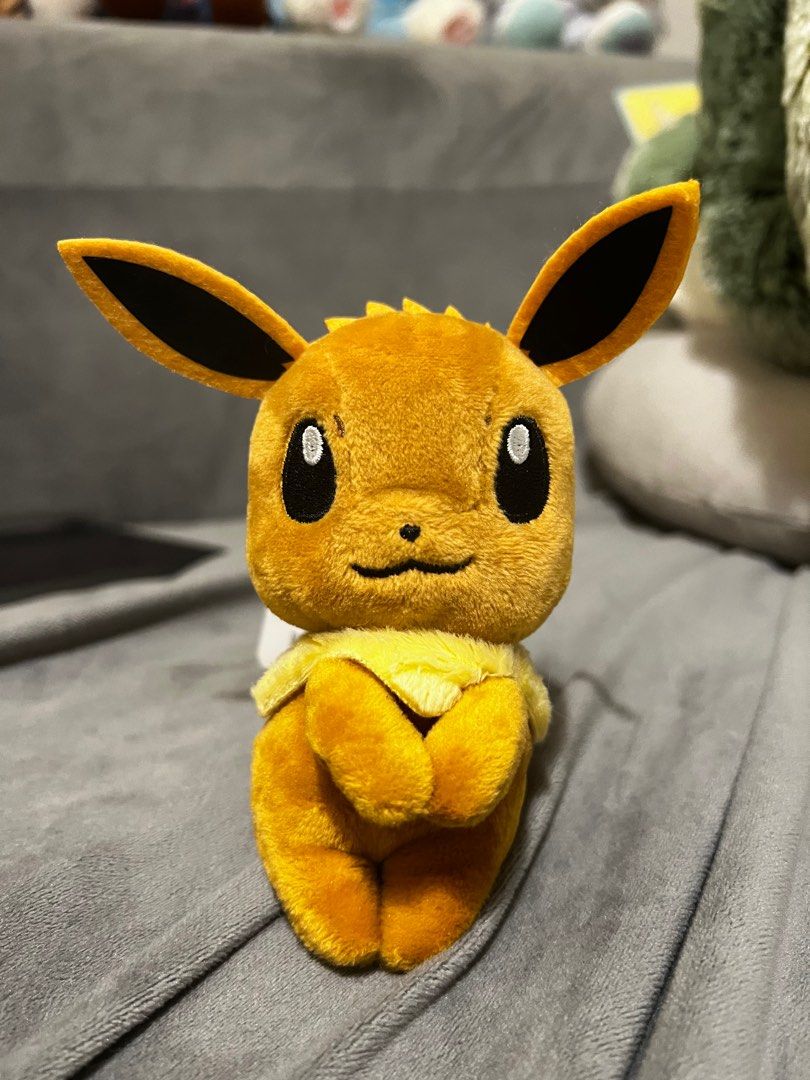 Authentic Pokemon Eevee Plush (can sit), Hobbies & Toys, Toys & Games ...