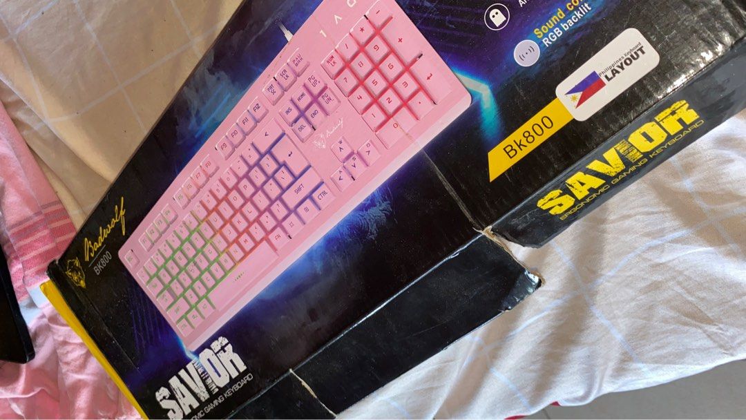 Badwolf Bk800 Backlit Gaming Keyboard Pink RGB, Computers & Tech, Parts ...