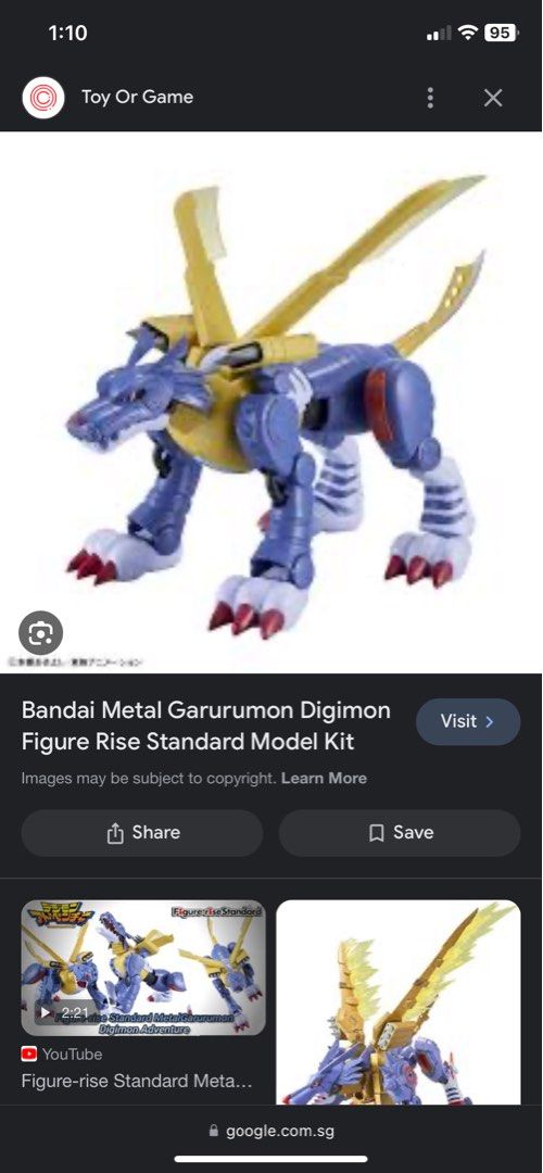 Bandai Metal Garurumon Digimon Figure Rise Standard Model Kit, Hobbies ...