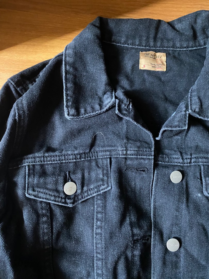 Black Denim Jacket (Bench), Women's Fashion, Coats, Jackets and ...