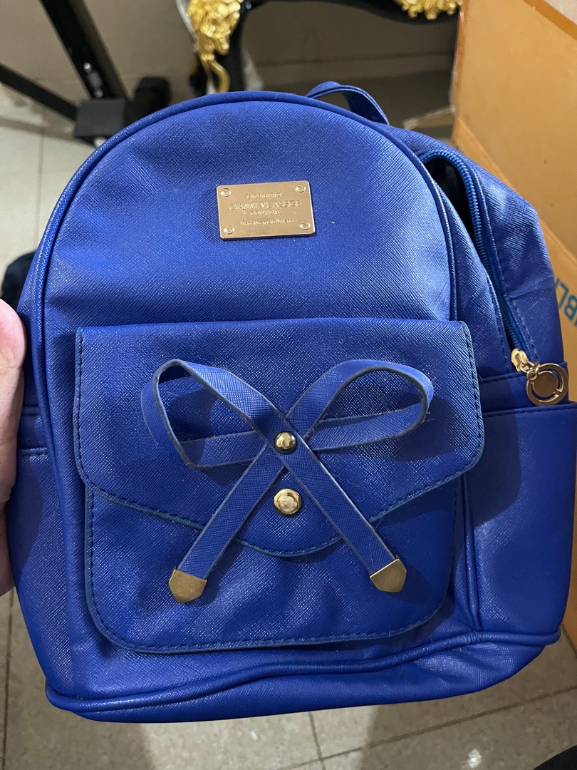 Blue mini backpack, Women's Fashion, Bags & Wallets, Backpacks on Carousell