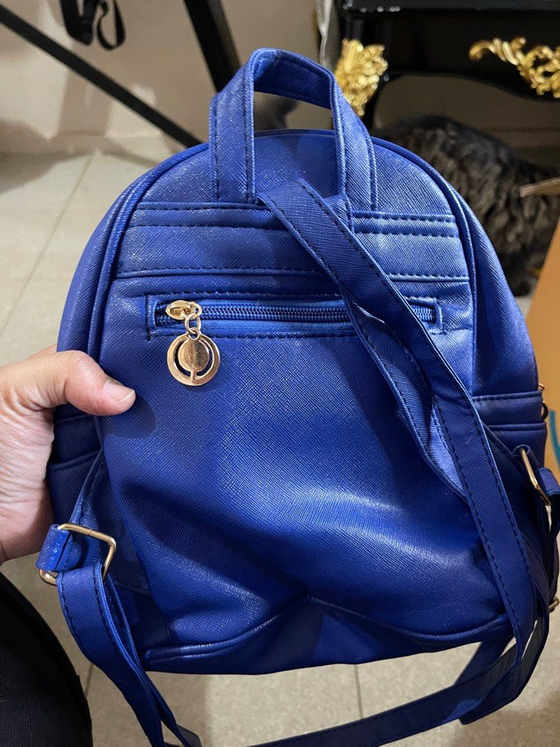 Blue mini backpack, Women's Fashion, Bags & Wallets, Backpacks on Carousell