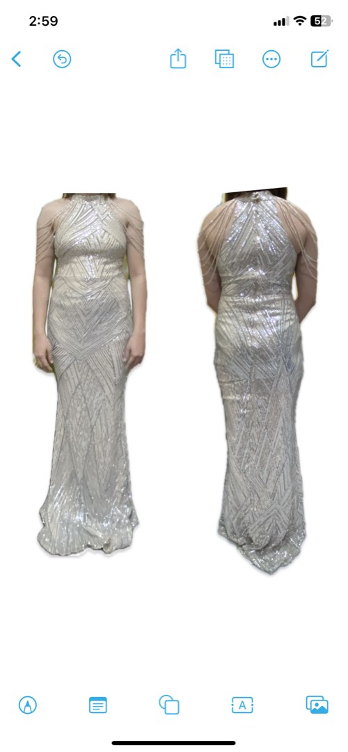 Body Hugging Sequence Gown, Women's Fashion, Dresses & Sets, Evening ...