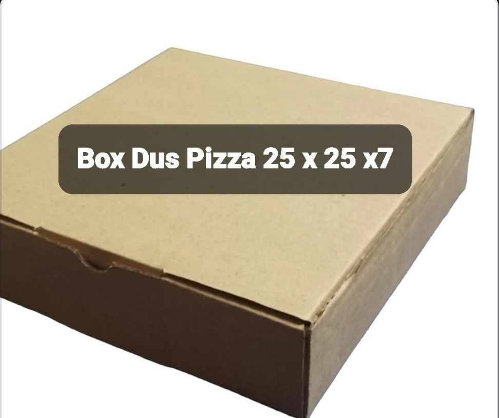 Box Dus Pizza Custom Ukuran Bahan B/F 25x25x7 - Cokelat dan Putih ...
