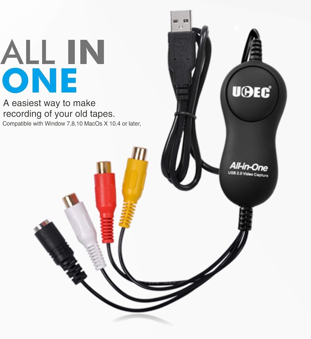 [C24] UCEC Video Grabber USB 2.0, Video Capture USB, Digital DVD Video ...