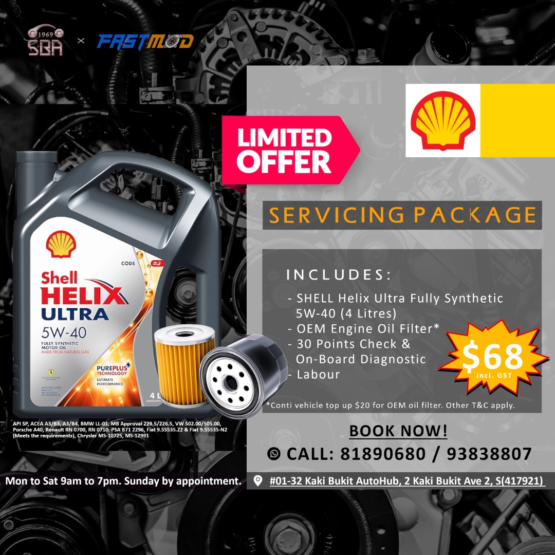 Car Servicing Promo Shell Helix Ultra 5w40 Engine Oil, Car Accessories ...