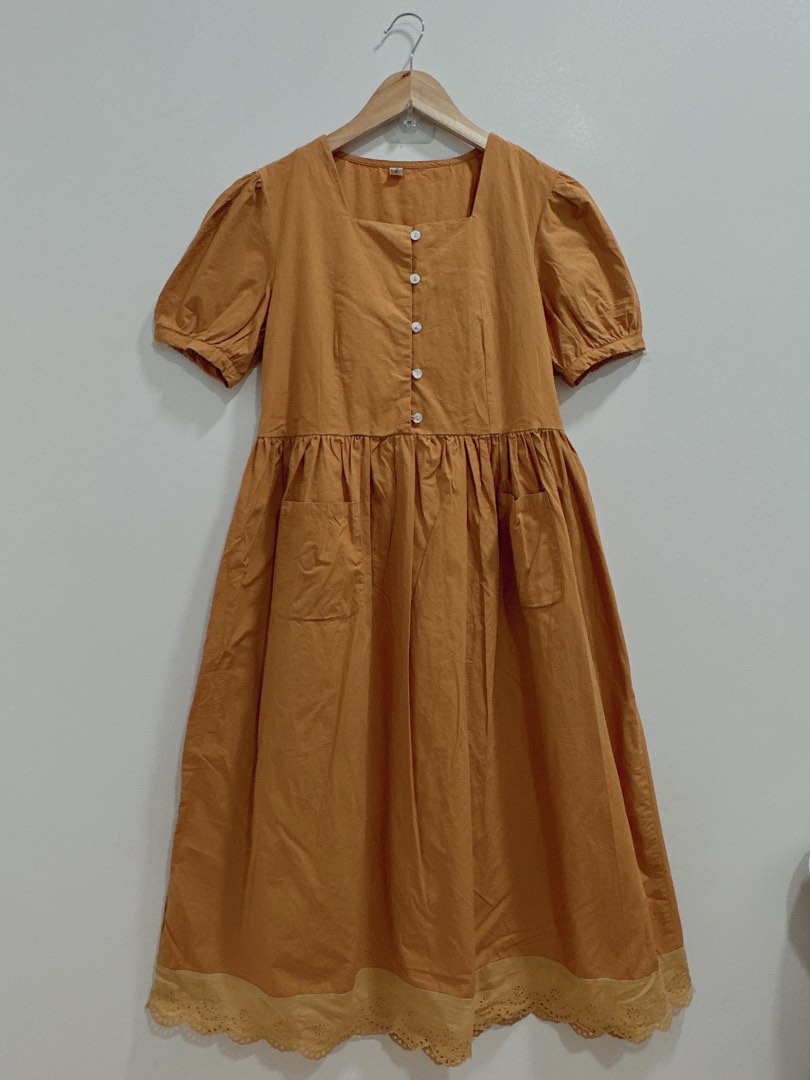 Caramel Long Dress, Women's Fashion, Dresses & Sets, Dresses on Carousell