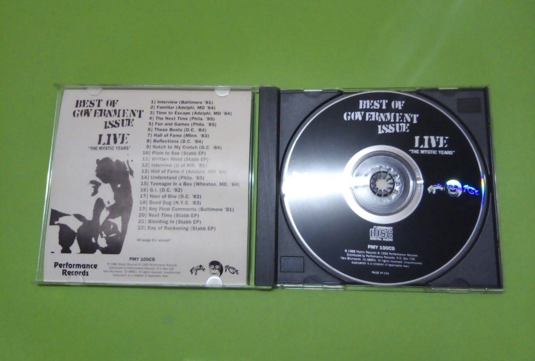 CD GOVERNMENT ISSUE : BEST OF GOVERNMENT ISSUE . LIVE . THE MYSTIC ...