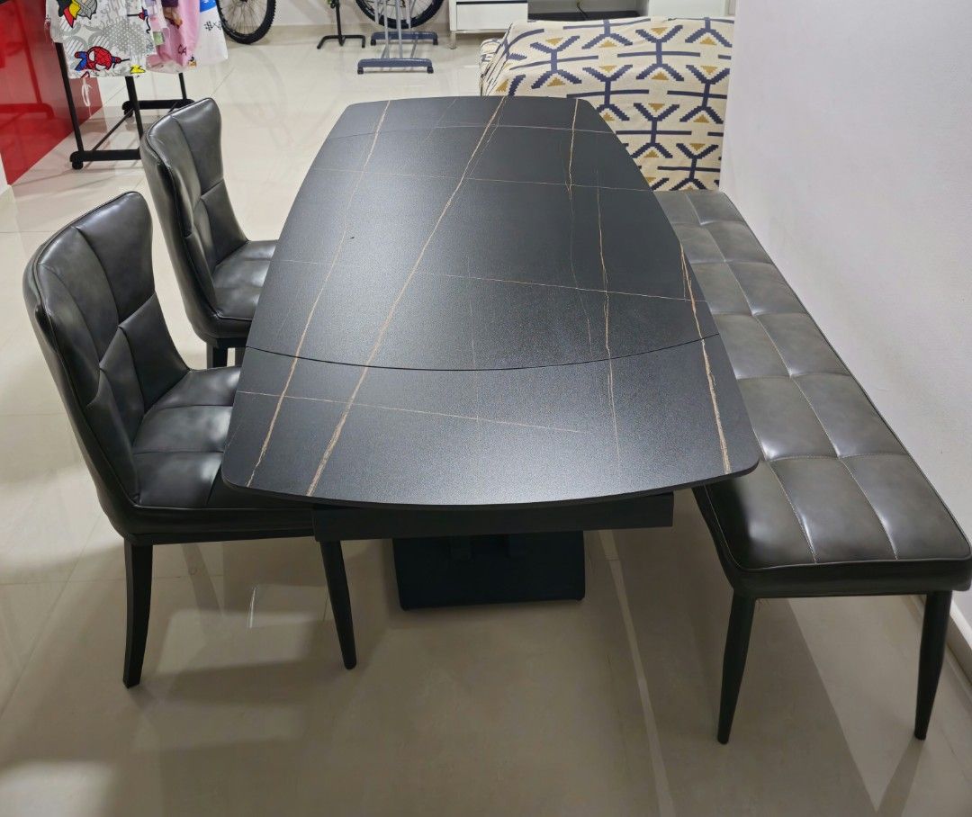 Ceramic Top Rotating Dining Table, Furniture & Home Living, Furniture ...