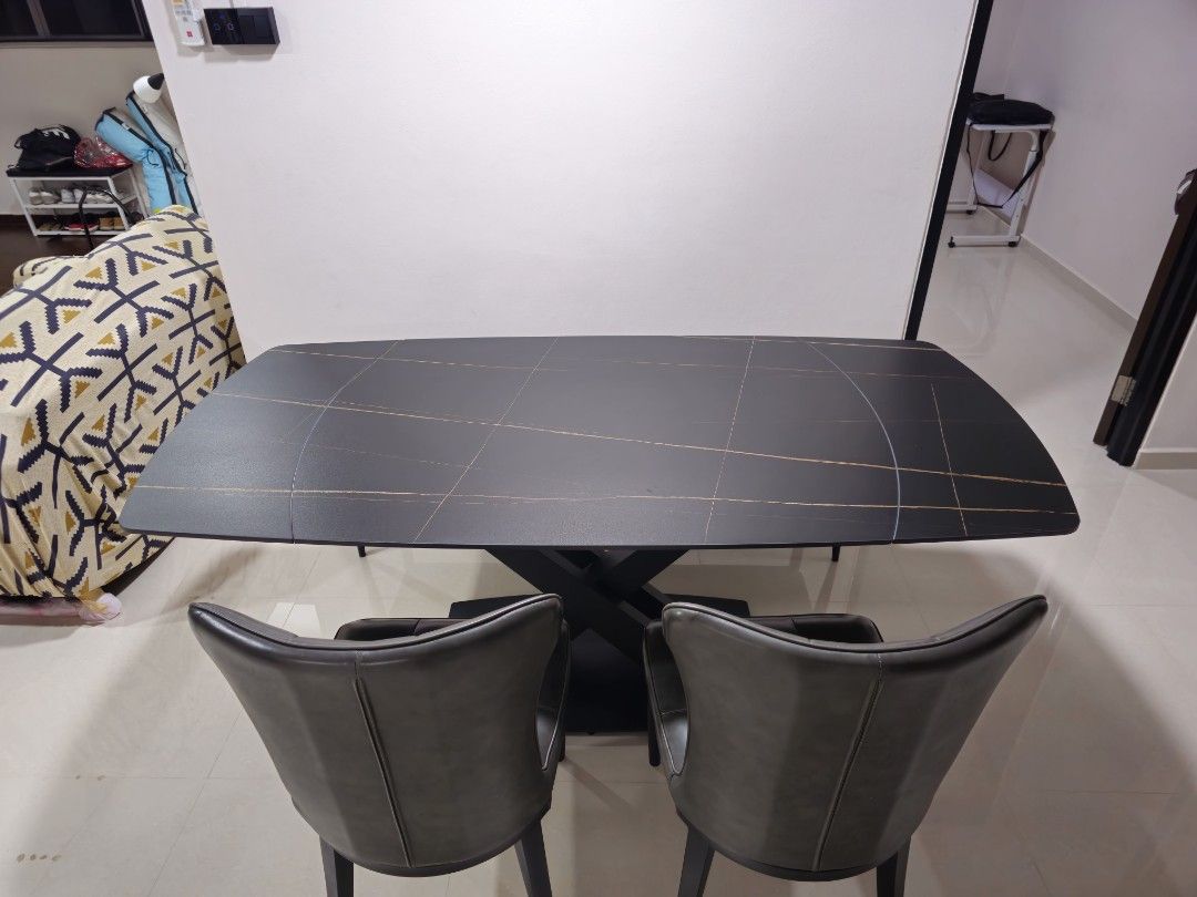 Ceramic Top Rotating Dining Table, Furniture & Home Living, Furniture ...