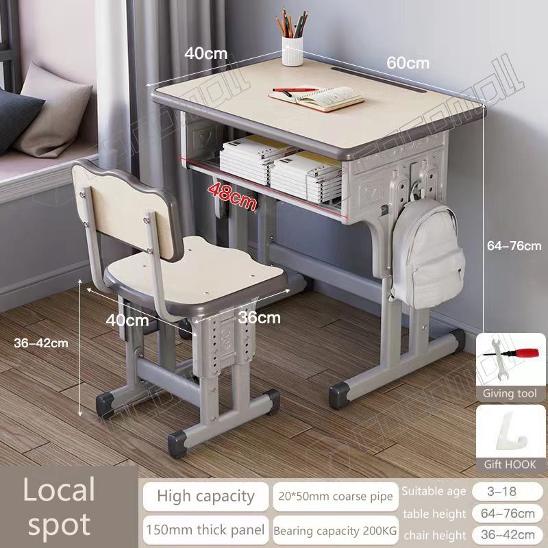 Children Study Table With Chair Ergonomic Sitting Height Adjustable ...