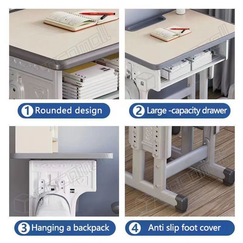 Children Study Table With Chair Ergonomic Sitting Height Adjustable ...