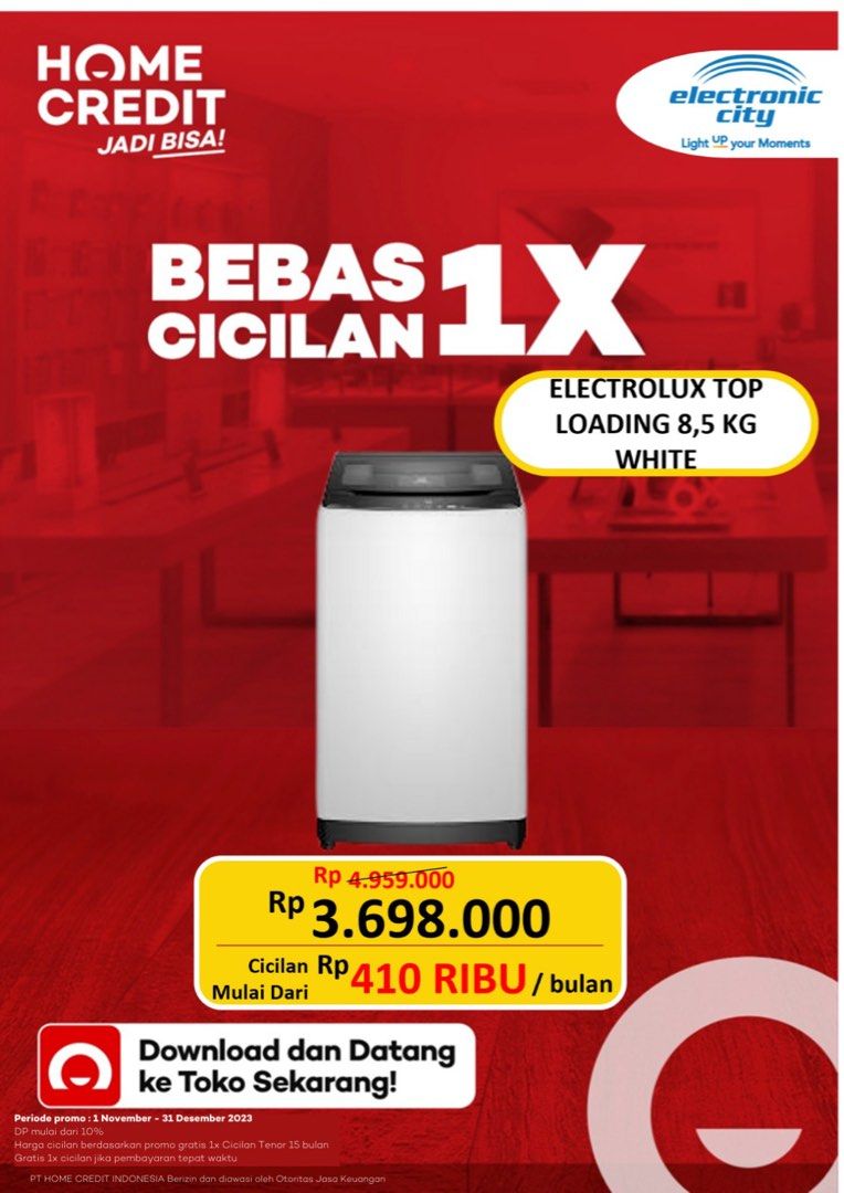 cicilan electrolux top loading 8,5kg white, Elektronik, Lainnya di ...