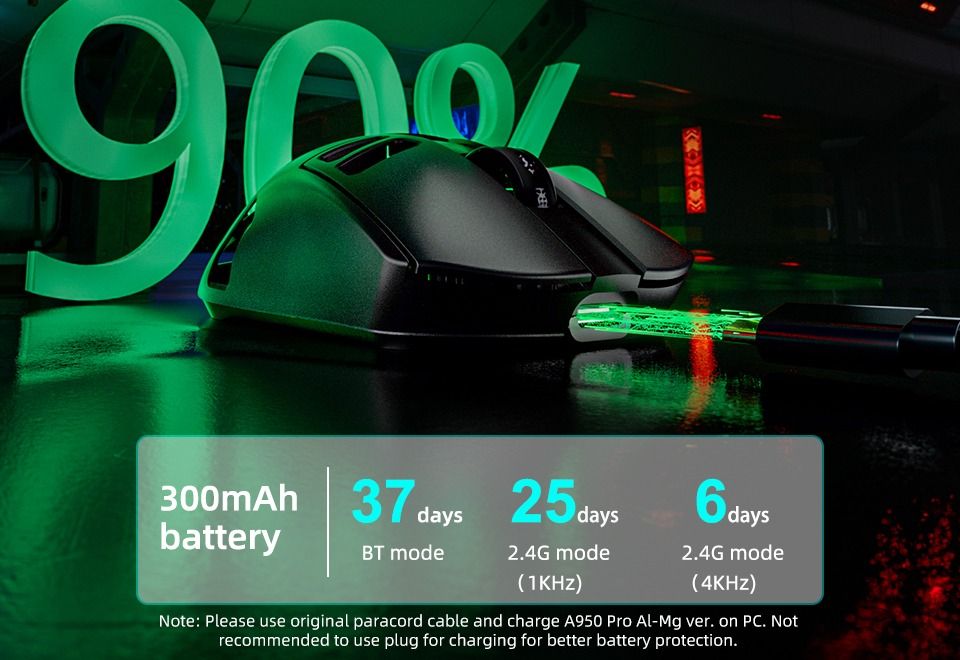 DAREU A950 Pro Magnesium Ultra-light Magnesium Wireless Gaming Mouse ...