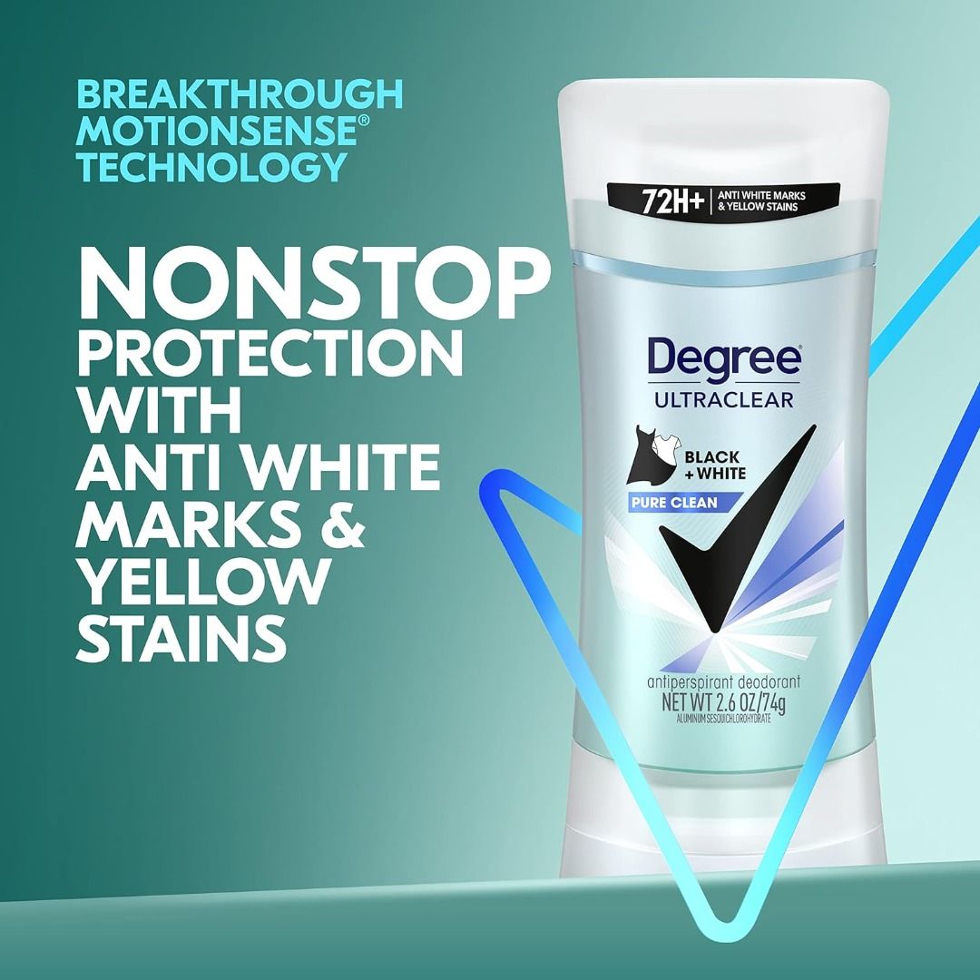 Degree Ultraclear Antiperspirant Deodorant 72H+ Pure Clean Black ...