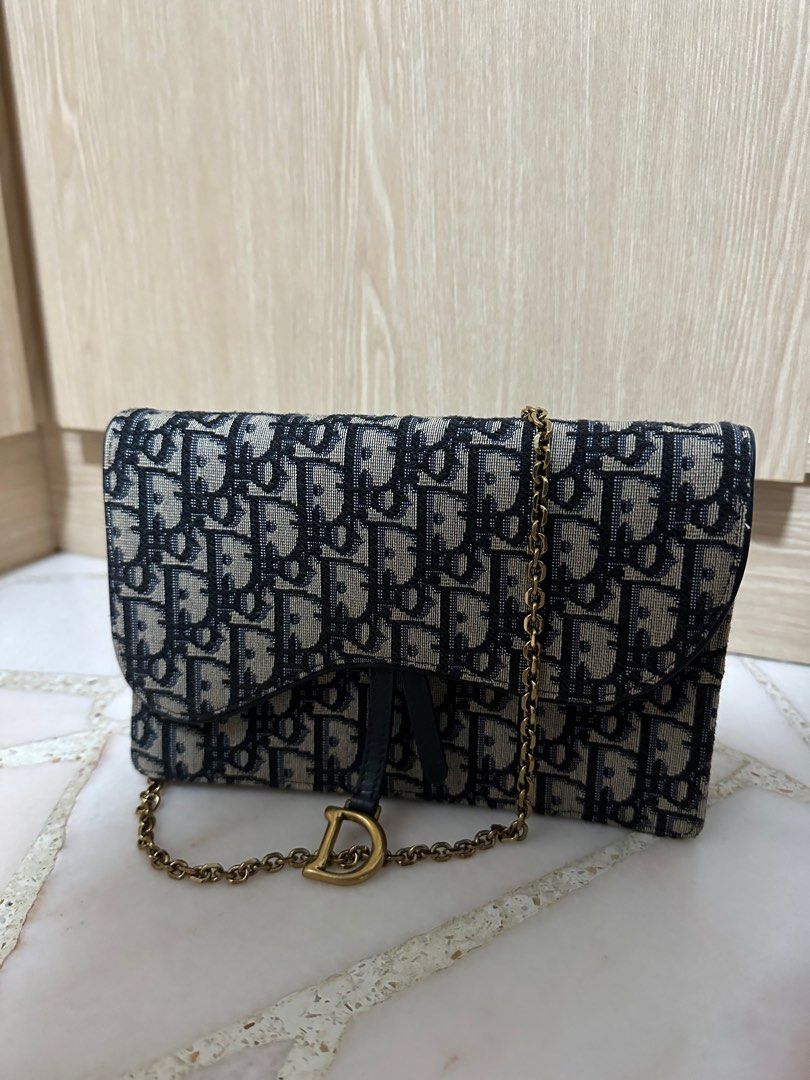 Dior Saddle Wallet on Chain, Luxury, Bags & Wallets on Carousell
