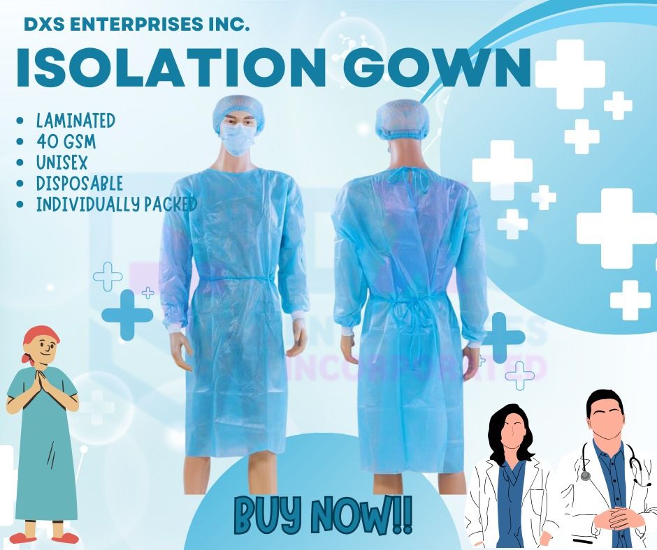 DISPOSABLE PPE ISOLATION GOWN, Health & Nutrition, Medical Supplies ...