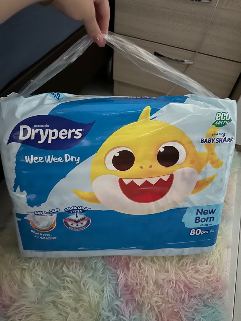 Drypers NewBorn Diapers (Baby Shark Edition), Babies & Kids, Bathing ...