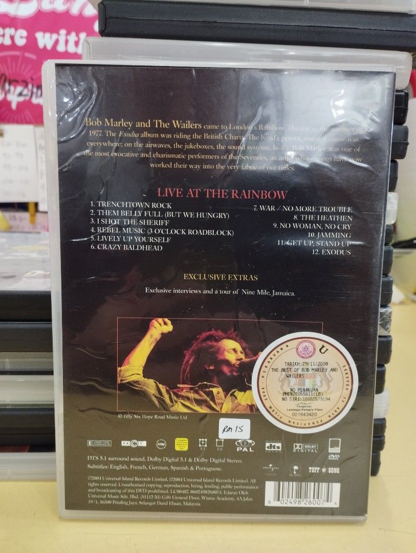 (DVD) Bob Marley And The Wailers Live At The Rainbow, Hobbies & Toys, Music & Media, CDs & DVDs ...