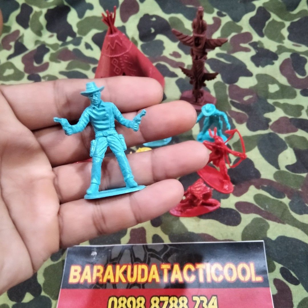 Figure Jadul Indian Apache Cowboy Vintage Plastic Toys Mohawk mainan ...