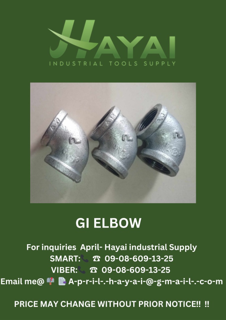 GI Elbow, Commercial & Industrial, Construction Tools & Equipment on ...