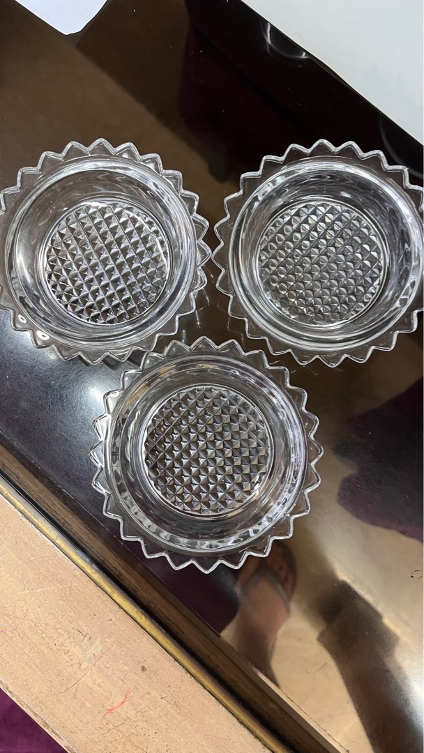 Glass saucers set of 3, Furniture & Home Living, Kitchenware ...