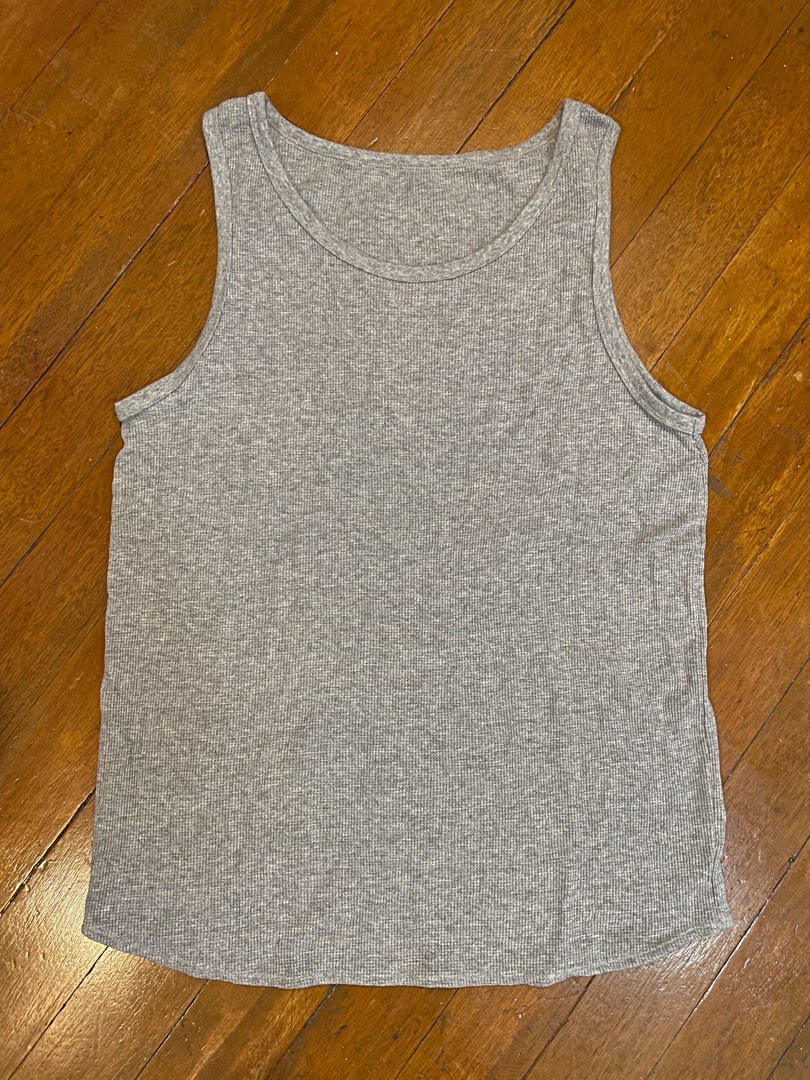 GU ribbed vest tank top, Men's Fashion, Tops & Sets, Vests on Carousell
