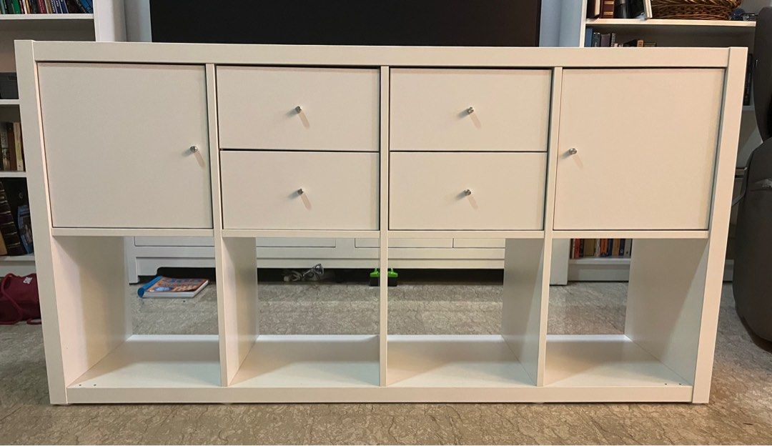 IKEA Kallax 8 cube storage with 4 drawers and 2 cabinets., Furniture ...