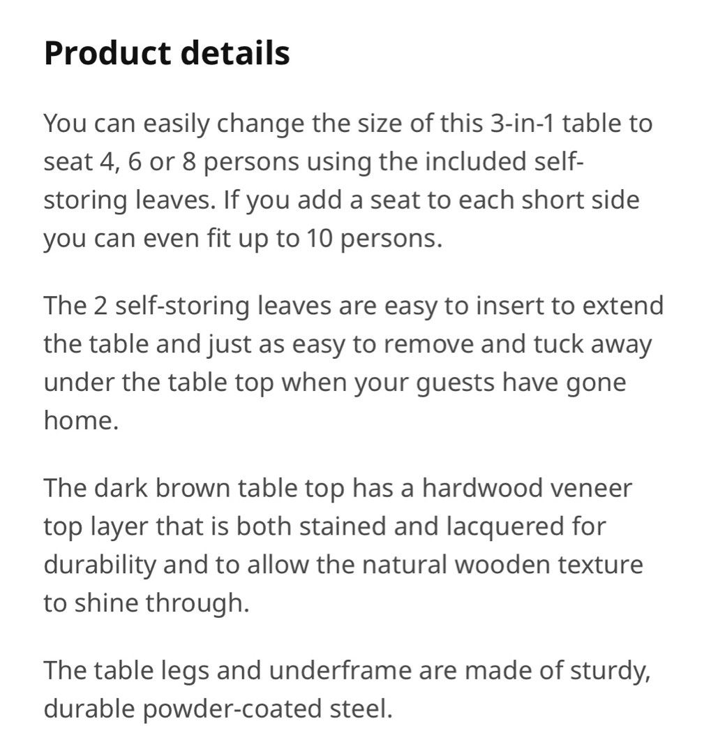 IKEA STRANDTORP extendable table, Furniture & Home Living, Furniture ...