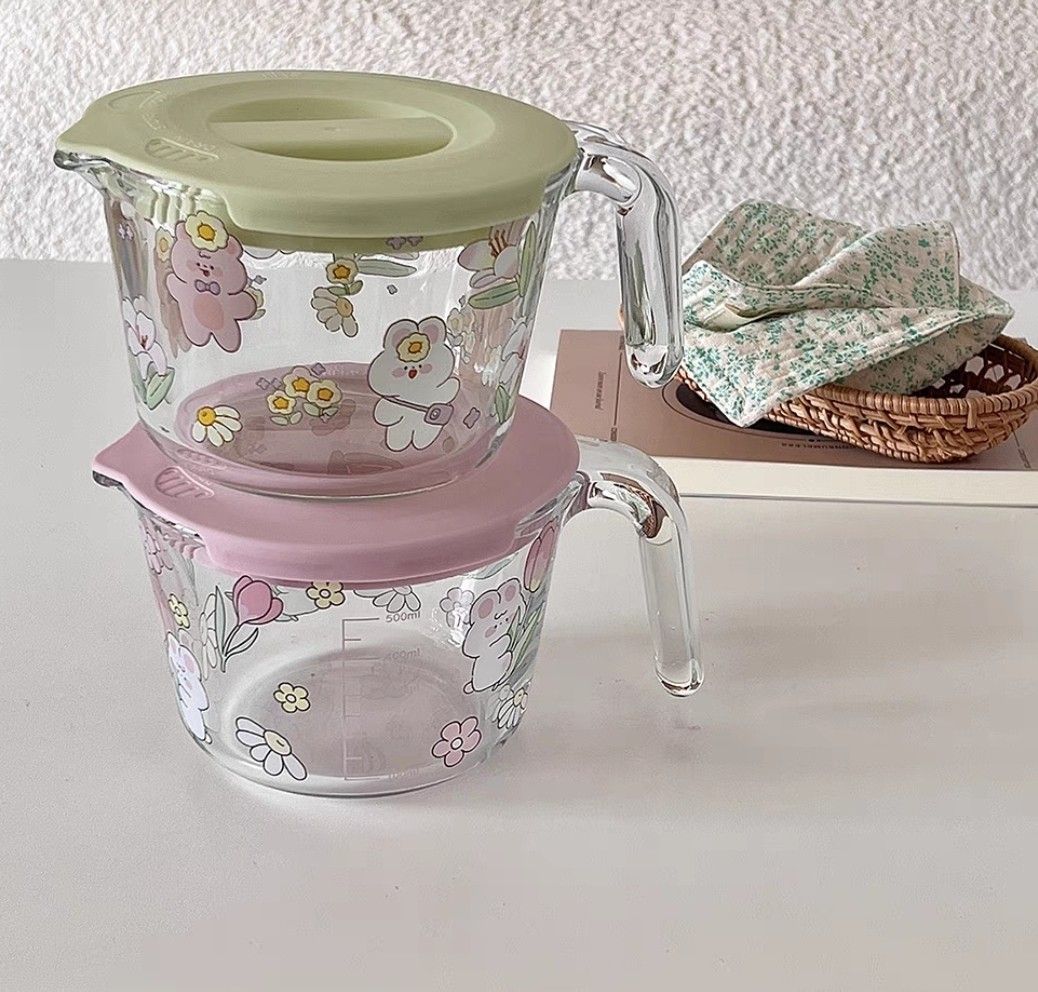 Large Glass Tupperware with Handle and Lid - 500ml to 600ml maximum ...