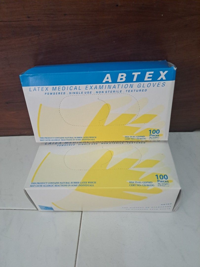 Latex Medical Examination Gloves (M) Abtex, Health & Nutrition, Medical ...