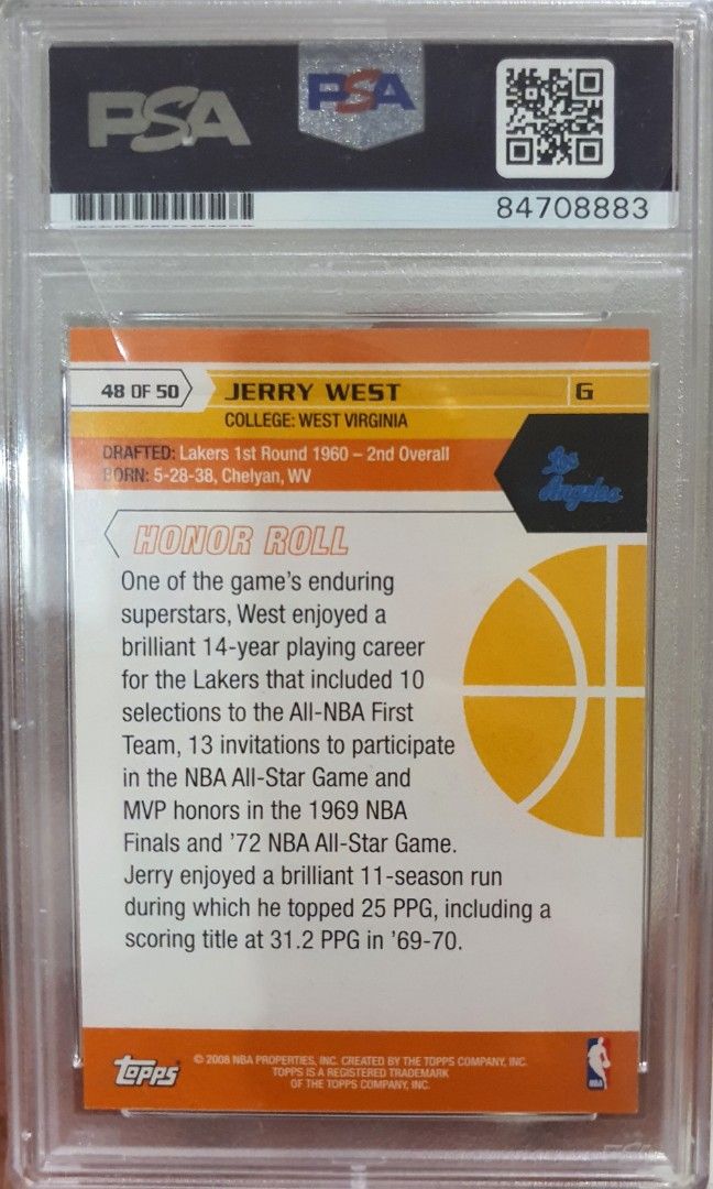 Logoman Jerry West topps auto card psa grading, Hobbies & Toys ...